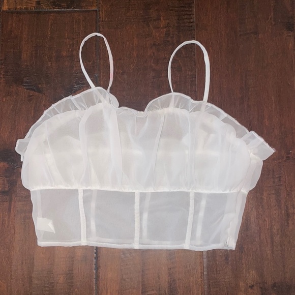 Tops | White Sheer Tiny Top | Poshmark